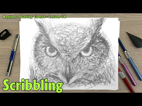 Scribble Art Drawing Tutorial - Drawing for Beginners Course Lesson 14