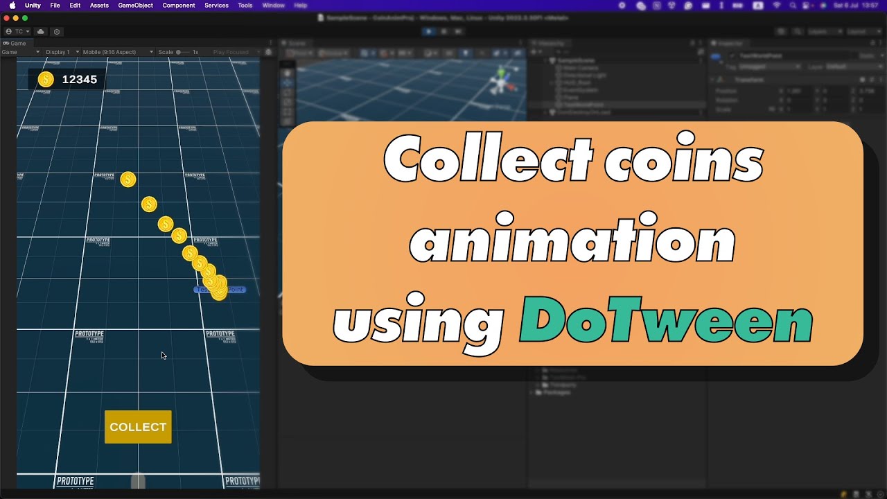 [Unity] [UI] - Collect coins animation using DoTween