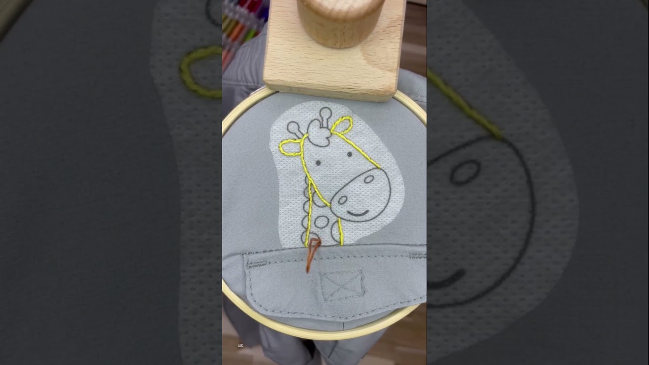 Stick & Stitch w/ me. 🪡🧵🦒 Patterns linked in bio. #beginnerembroidery  #embroiderytutorial