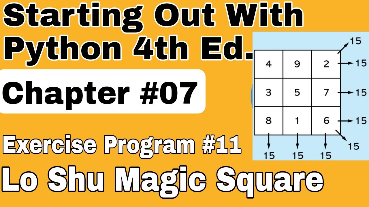 Starting Out With Python Chapter 7 Exercise Program 11  Lo Shu Magic Square  Python Exercise
