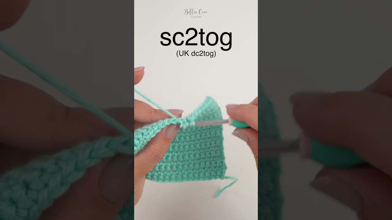 Sc2tog - How to single crochet 2 together (UK dc2tog) #crochettutorial