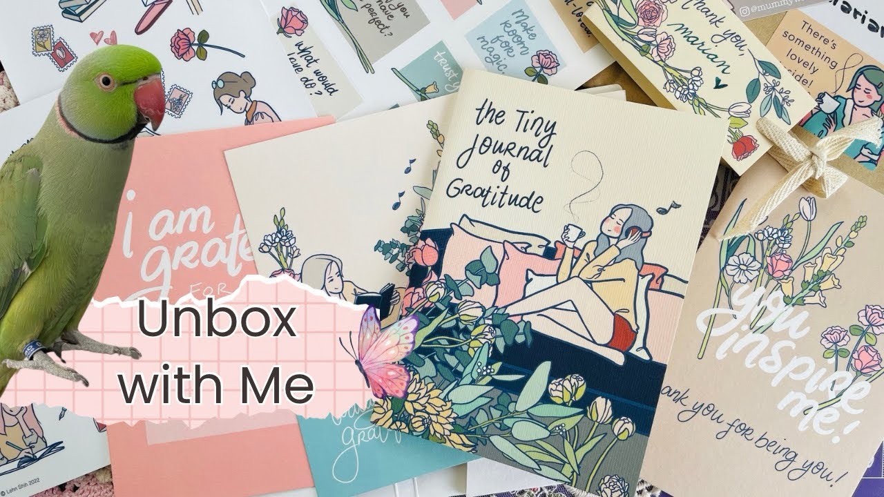 #stationeryunboxing with my parrot: tiny gratitude journaling kit
