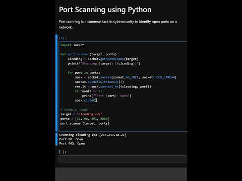 Port Scanning using Python #python #scan #developerlife