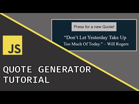 Random Quote Generator | Javascript Beginner Project Tutorial