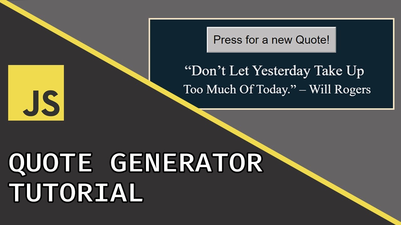 Random Quote Generator | Javascript Beginner Project Tutorial