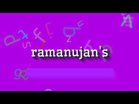 How to say "ramanujan's"! (High Quality Voices)