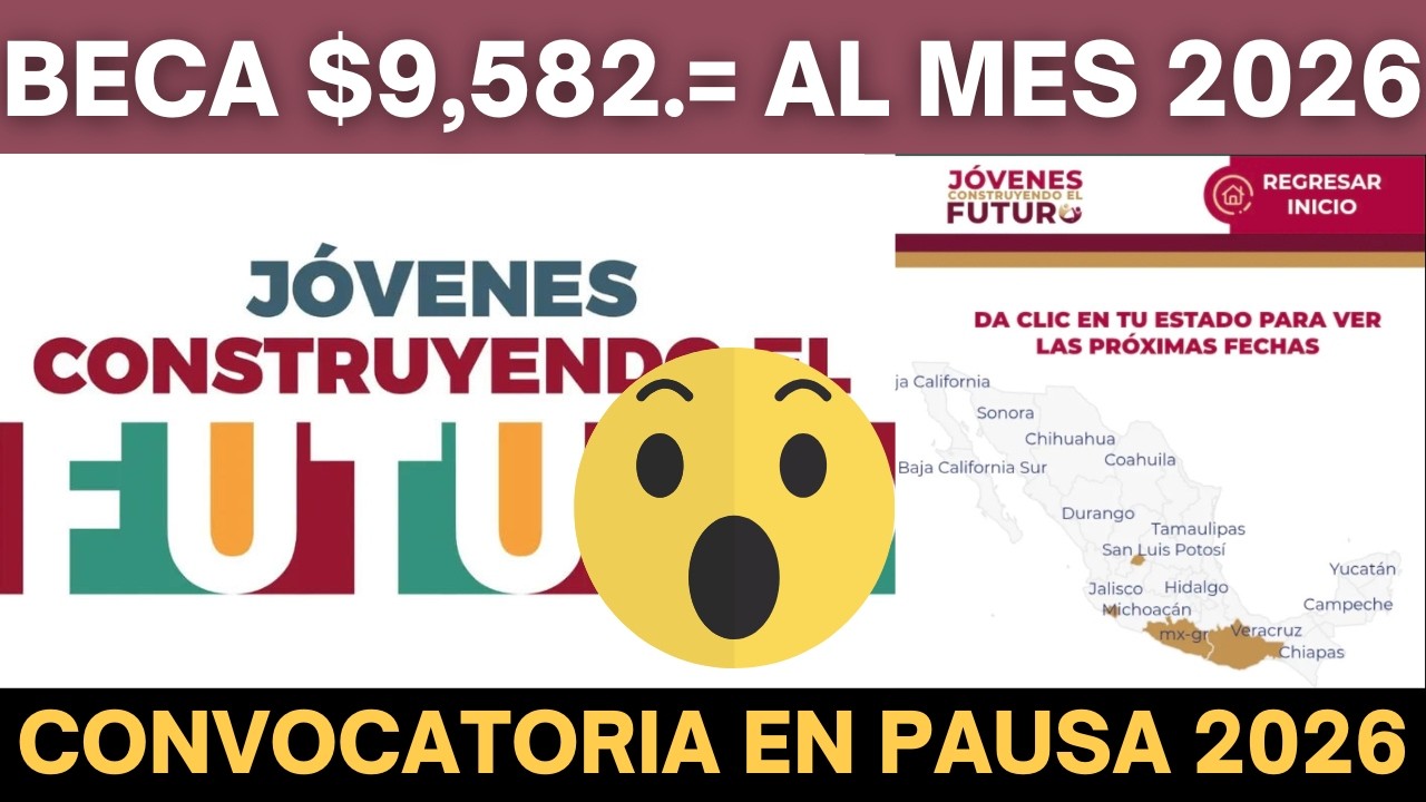 Convocatoria en Pausa Beca Jóvenes Construyendo el Futuro $9,582.= Abril 2026 ¿Qué hacer?