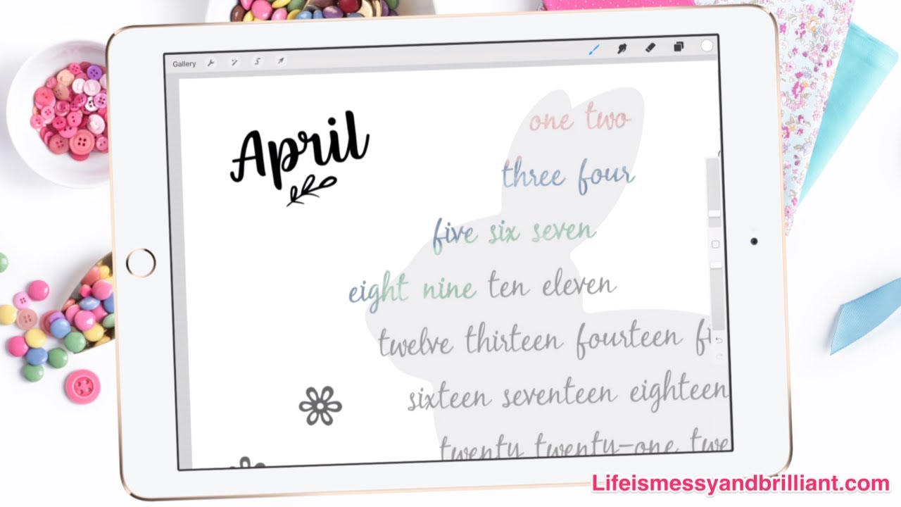 iPad Lettering | Hand Lettering in Procreate - April Mood Tracker