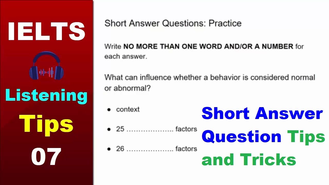 IELTS Listening Short Answer Question Tips and Tricks | Band 9 Tips