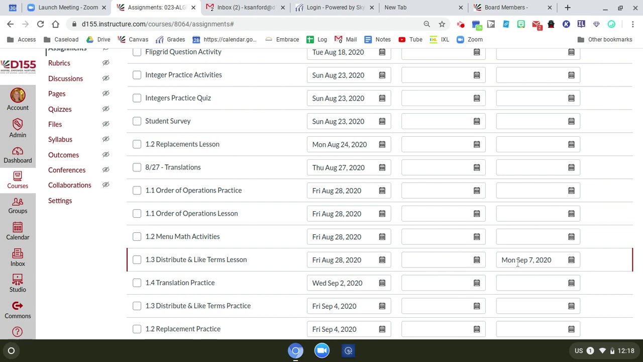Using the Batch Edit to Update Due Dates in Canvas