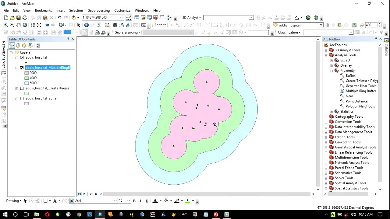 Proximity analysis ArcGIS 10.3  | GIS and Remote Sensing Analytics