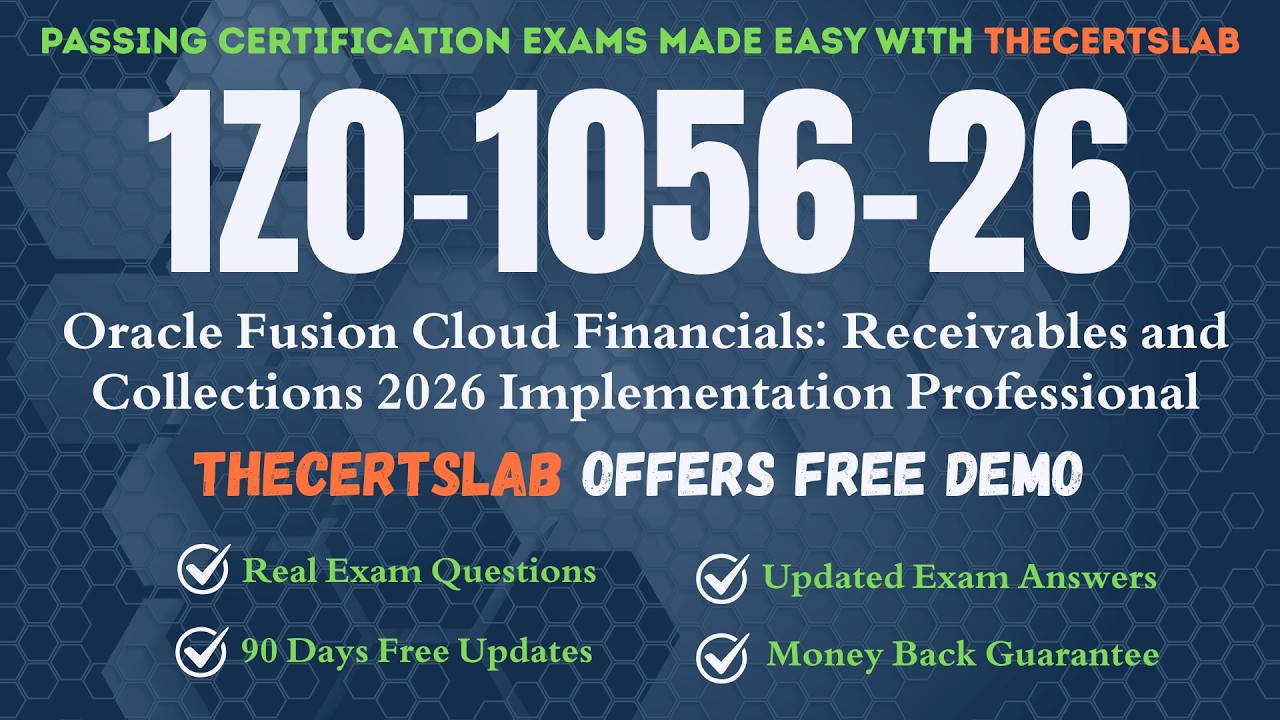 Oracle 1Z0-1056-26 PDF Questions Explained for Receivables and Collections 2026