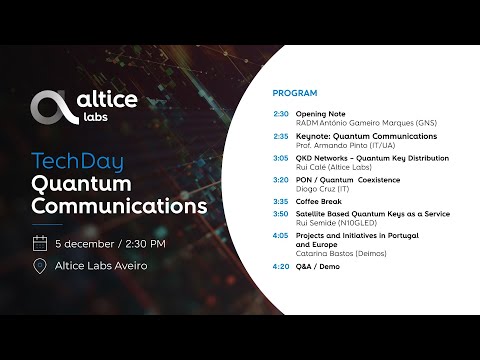 TechDay at Altice Labs | Keynote Speaker: Armando Nolasco Pinto (IT/UA)