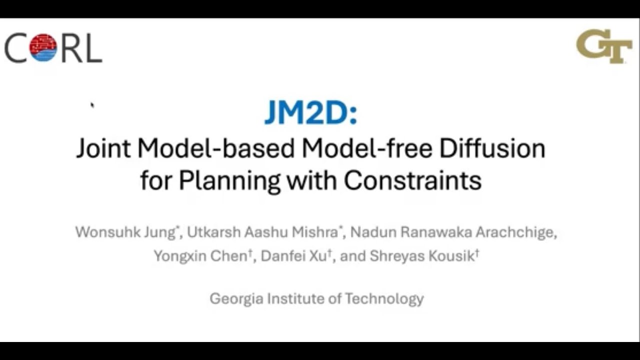 JM2D: Joint Model-based Model-free Diffusion for Planning with Constraints