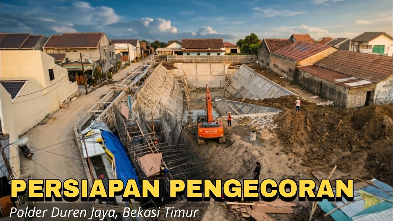 Duren Jaya Polder Reinforcement & Formwork❗️Cement Mixer Truck for Pump House Casting #kdm