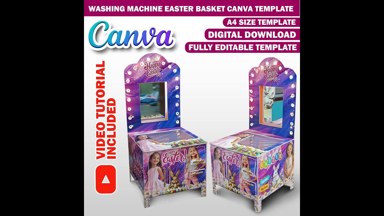 Easter Vanity Gift Box Canva Template, Foam Board Easter Basket Gift Box, DIY Gift Makeup Table Box