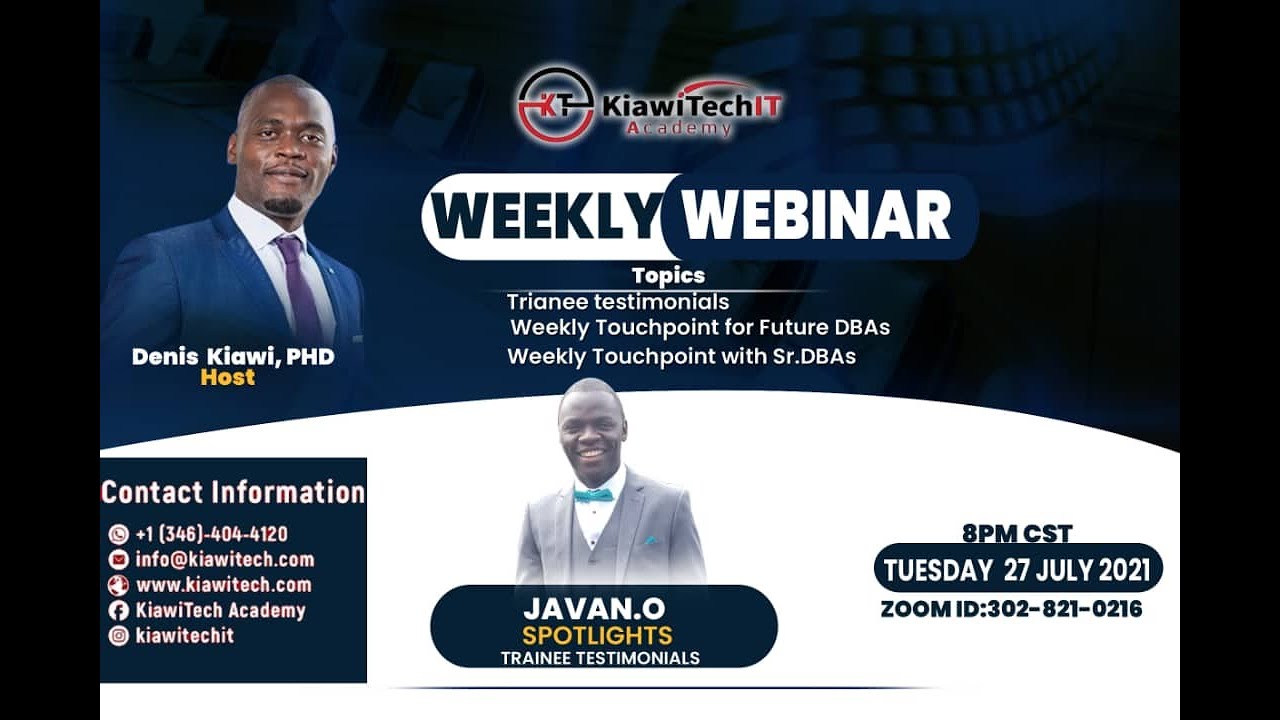 How to become a Database Administrator from scratch ~ KiawiTechIT Weekly Webinar