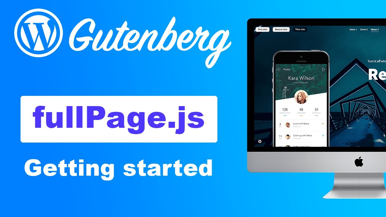Tutorial - fullPage.js for WordPress Gutenberg