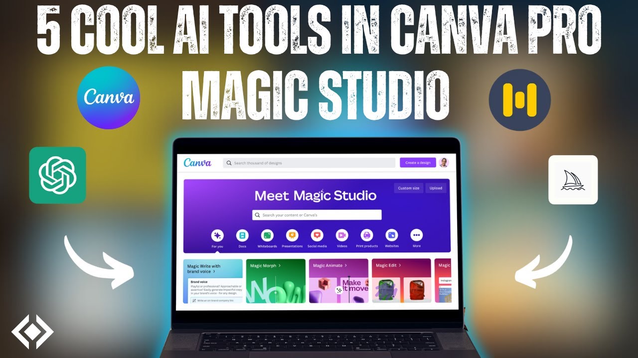 5 Mind-Blowing AI-Powered Tools in CANVA PRO MAGIC STUDIO | Use AI to Make Better Graphic Designs