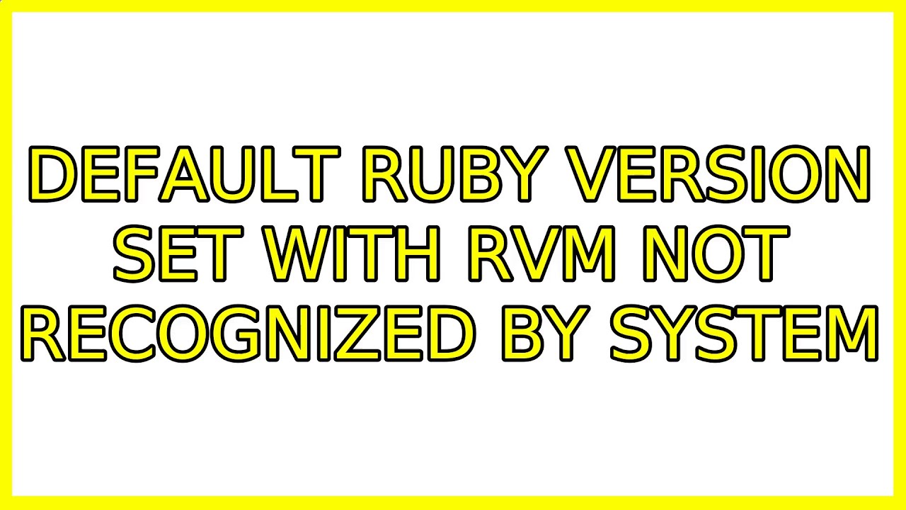 Ubuntu: Default Ruby version set with RVM not recognized by system