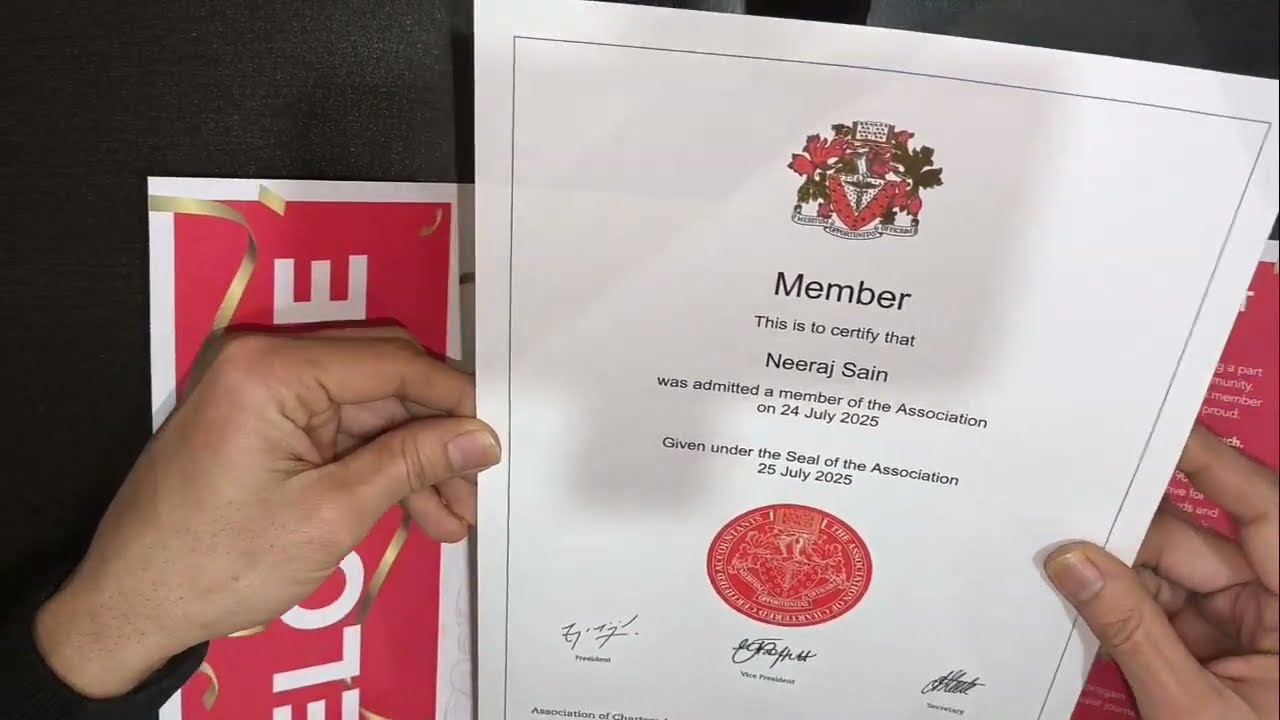 ACCA Membership Certificate Unboxing