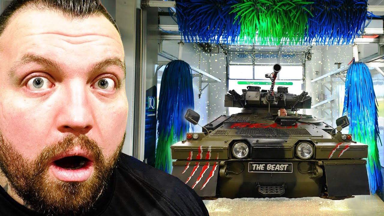 The Strongest Man in the World Takes His Tank to the Car Wash for Fun ...