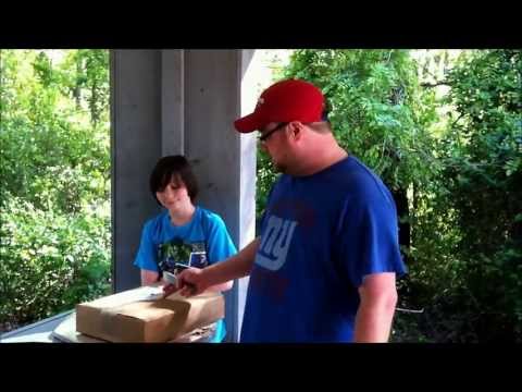 Movieboy007 unboxing the cast iron grate that he won and giving it a test run :)