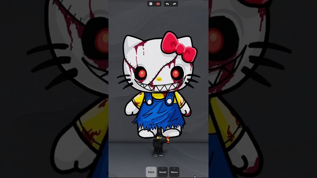 Art Speed Drawing Scary Hello Kitty in Roblox! #roblox #art #drawing #robloxart
