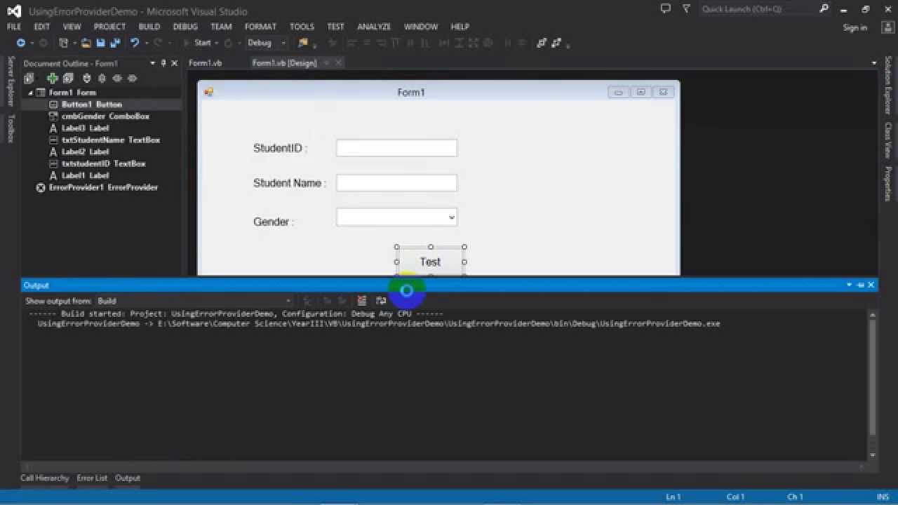 How to use ErrorProvider in Vb.net