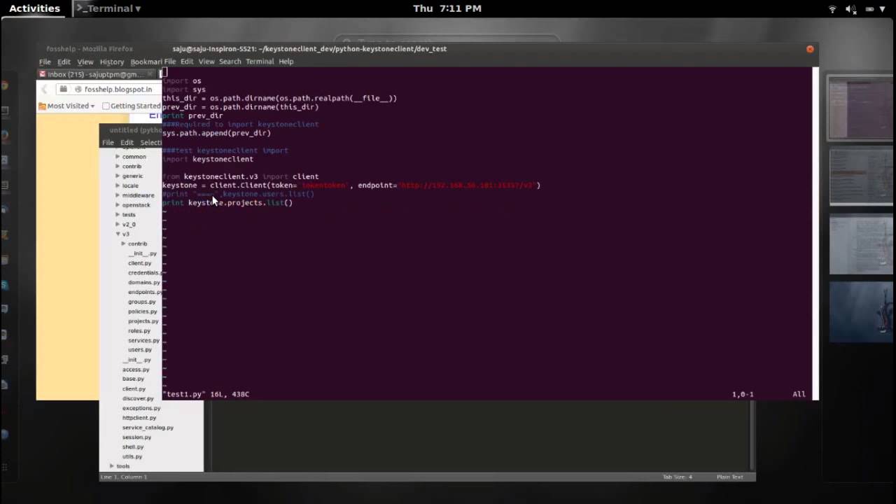 Howto Setup OpenStack Keystoneclient Development Environment (Method One)