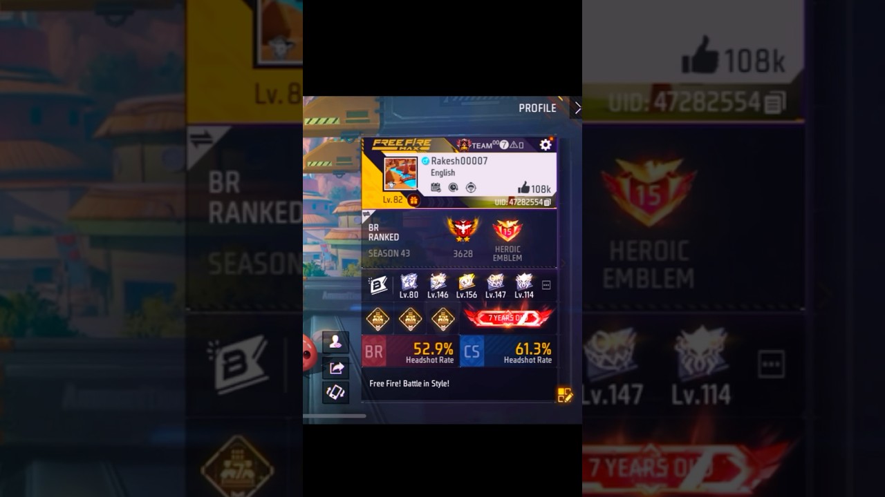 7 YEARS OLD ☠️👽 - Rakesh00007 !! #freefire #freefireshorts #rakesh00007 #ffoldmemories