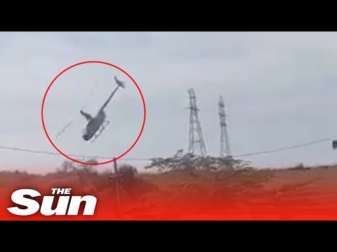 Horror moment helicopter hits power line and crashes but ALL survive #shorts