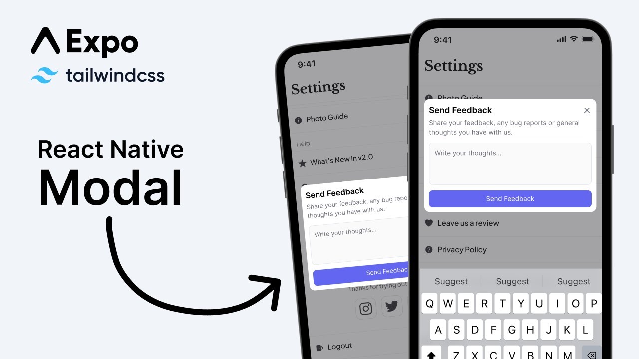 Build a custom React Native Modal | Expo | TailwindCSS