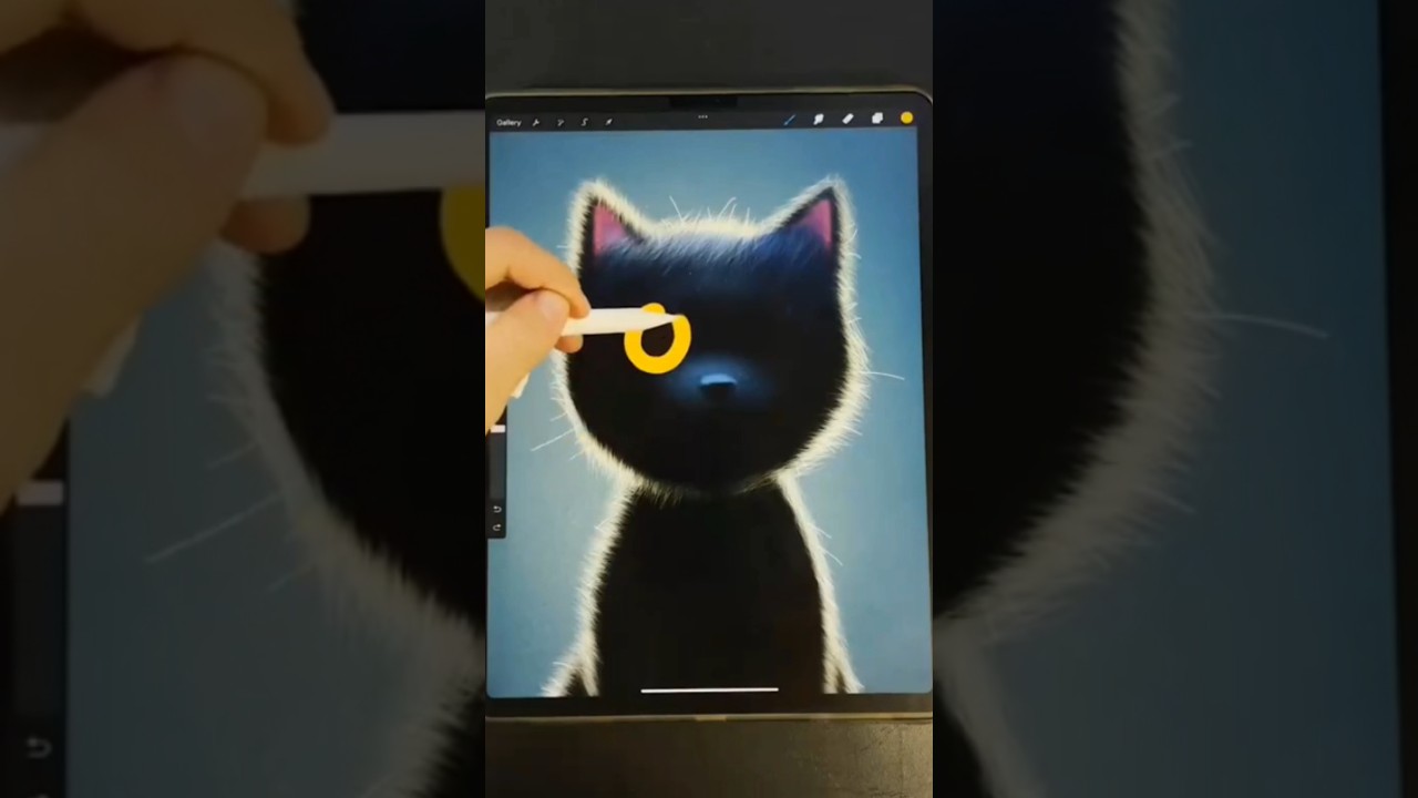 Design by black cat Procreate #shorts #drawing #digitaltransformation