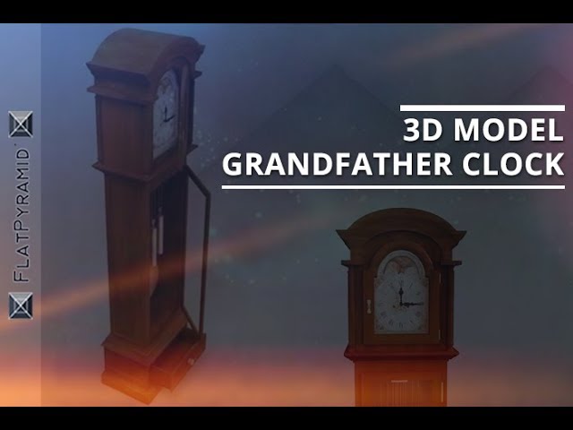 Grandfather Clock 3D Model - FlatPyramid