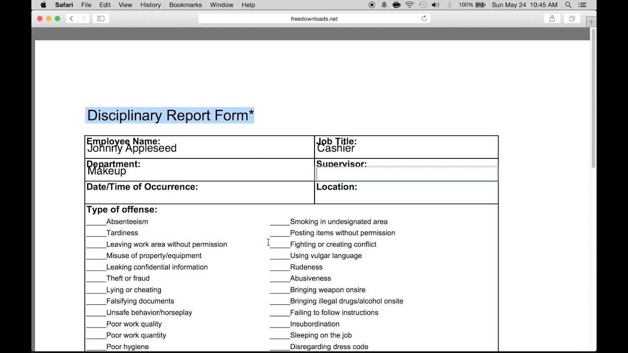 How to Fill-in an Employee Write up Form | PDF | Word