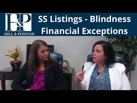 SS Listings | Blindness Financial Exceptions