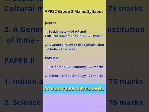 APPSC group 2 Mains Syllabus #appsc #syllabus #group2