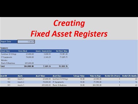 Creating Fixed Assets Registers