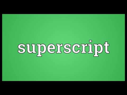 Superscript Meaning