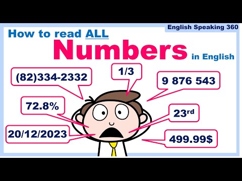 How to read ALL NUMBERS in English Big numbers Decimals/Ordinal/Fractions/Dates/Addresses/Phone