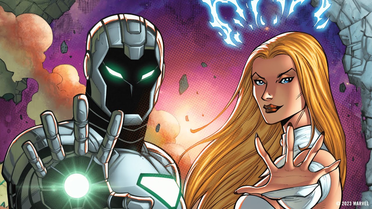 The wedding of Emma Frost and Iron Man is featured in a new trailer ...