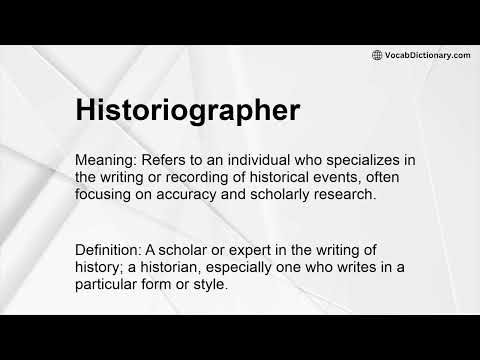 Historiographer Meaning