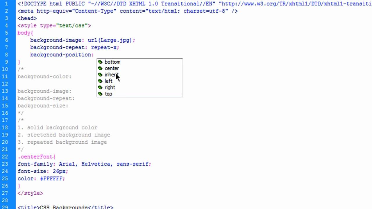 CSS Background Tutorial - Part 2