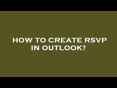 How to create rsvp in outlook?