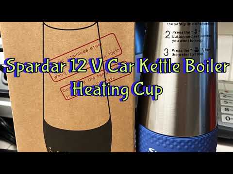 Spardar 12V Car Kettle Boiler Electric Travel Portable Heating Cup Power by Jackery Explorer 500