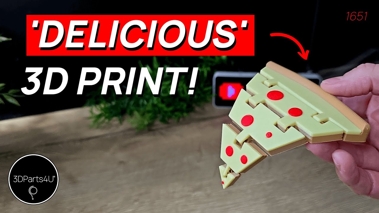🍕 Articulated 3D Prints - 3D Printed Pizza Slice - 3D Pizza Slice - 3D Pizza Model