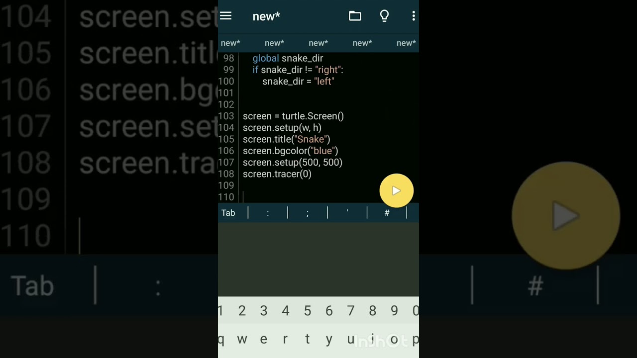 To create a snake game by using python#coding #python