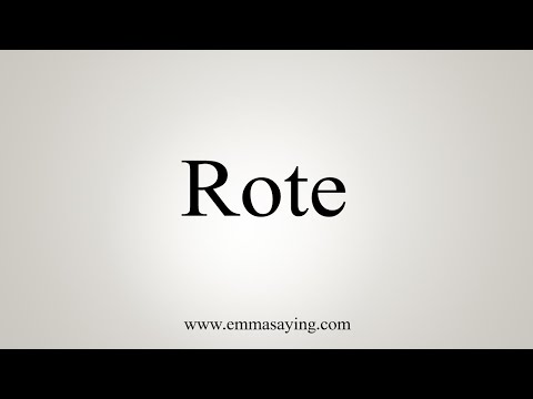 How To Say Rote