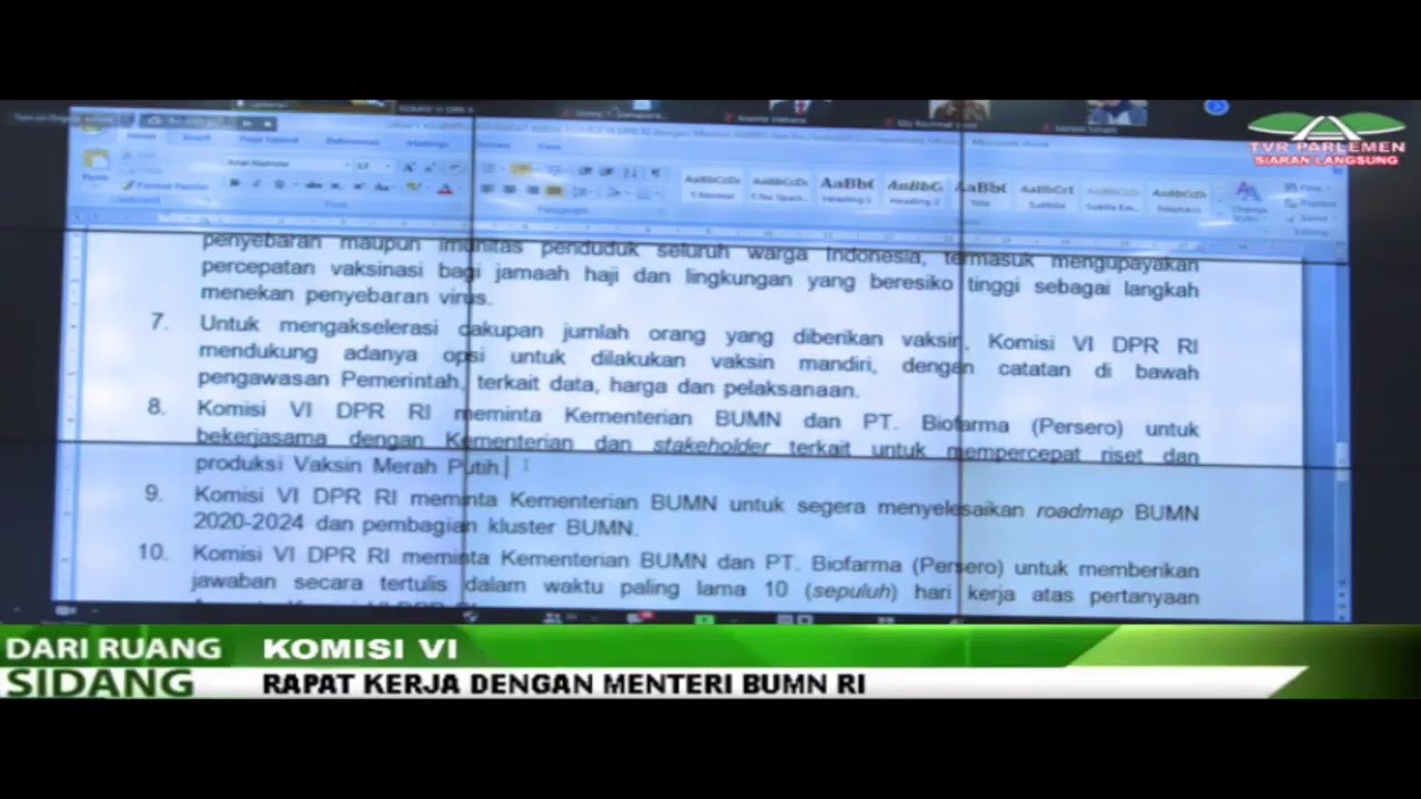 LIVE STREAMING - KOMISI VI DPR RI RAPAT KERJA DENGAN MENTERI BUMN DAN PT BIO FARMA